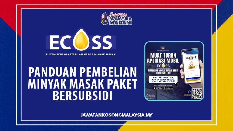 eCOSS MINYAK PAKET - CARA BELI MINYAK MASAK BERSUBSIDI | BANTUAN TERKINI